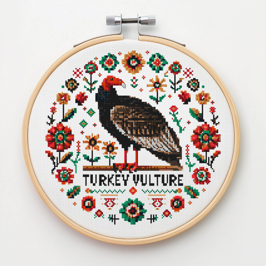 Turkey Vulture Vintage Style Cross Stitch Pattern – Better With Birds