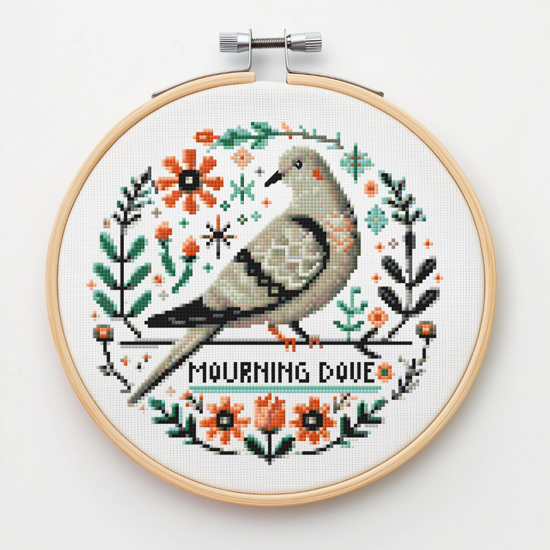 Mourning Dove Vintage Style Cross Stitch Pattern – Better With Birds
